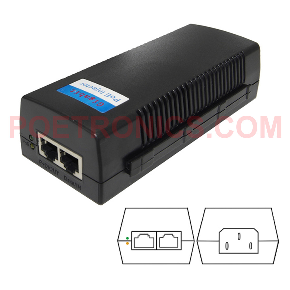 POE-PSE01M 10/100Mbps 24W Passive POE Injector Power pin 4,5+ 7,8- by ...
