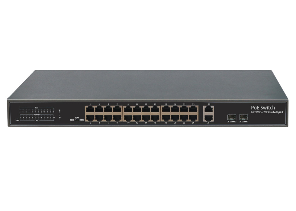 Latest POE-S2224GFBC 24x100Mbps PoE + 2xGigabit Combo Uplink IEEE802 ...